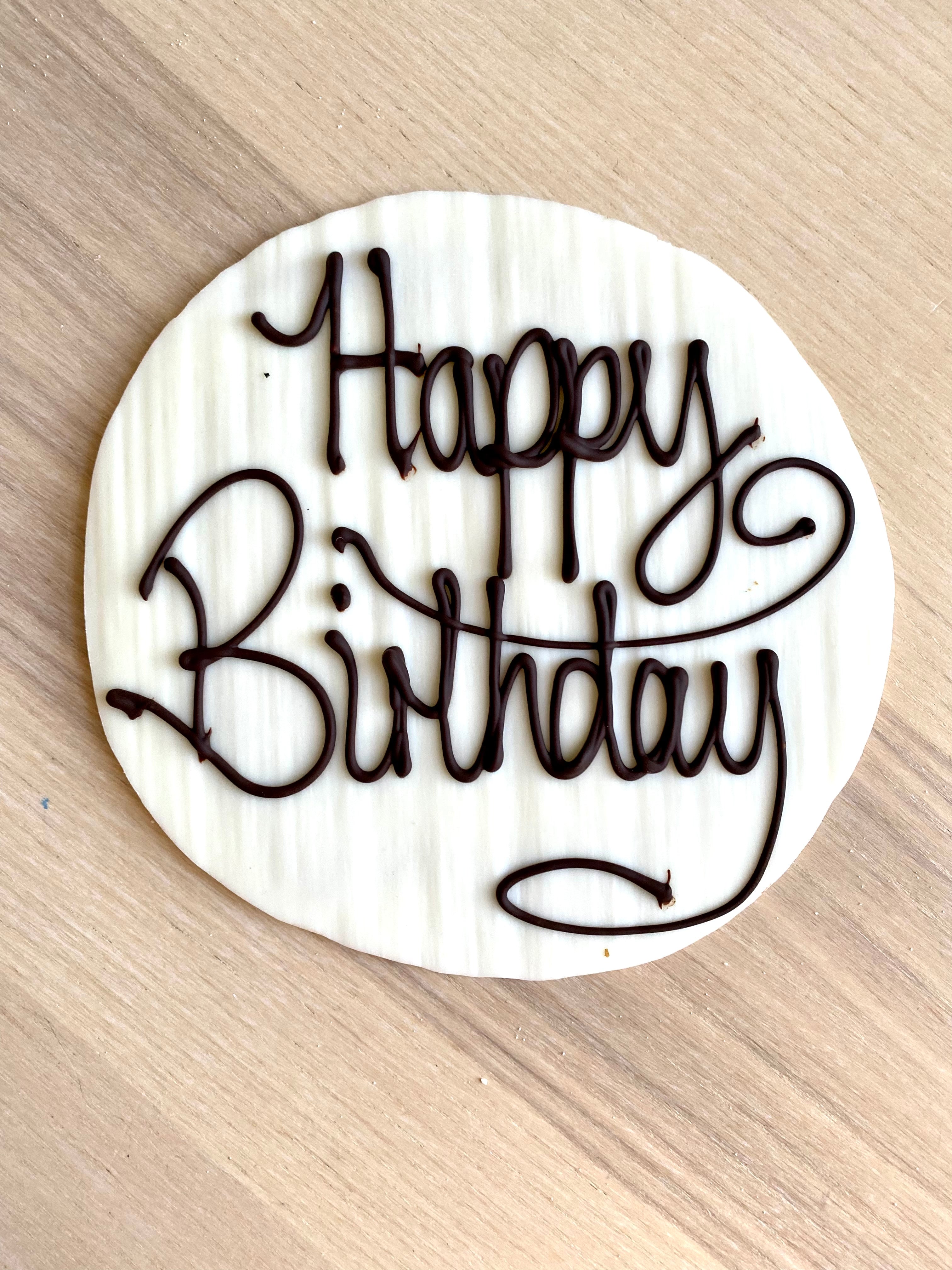Chocolate Plaque cake topper – Baked by Keiran